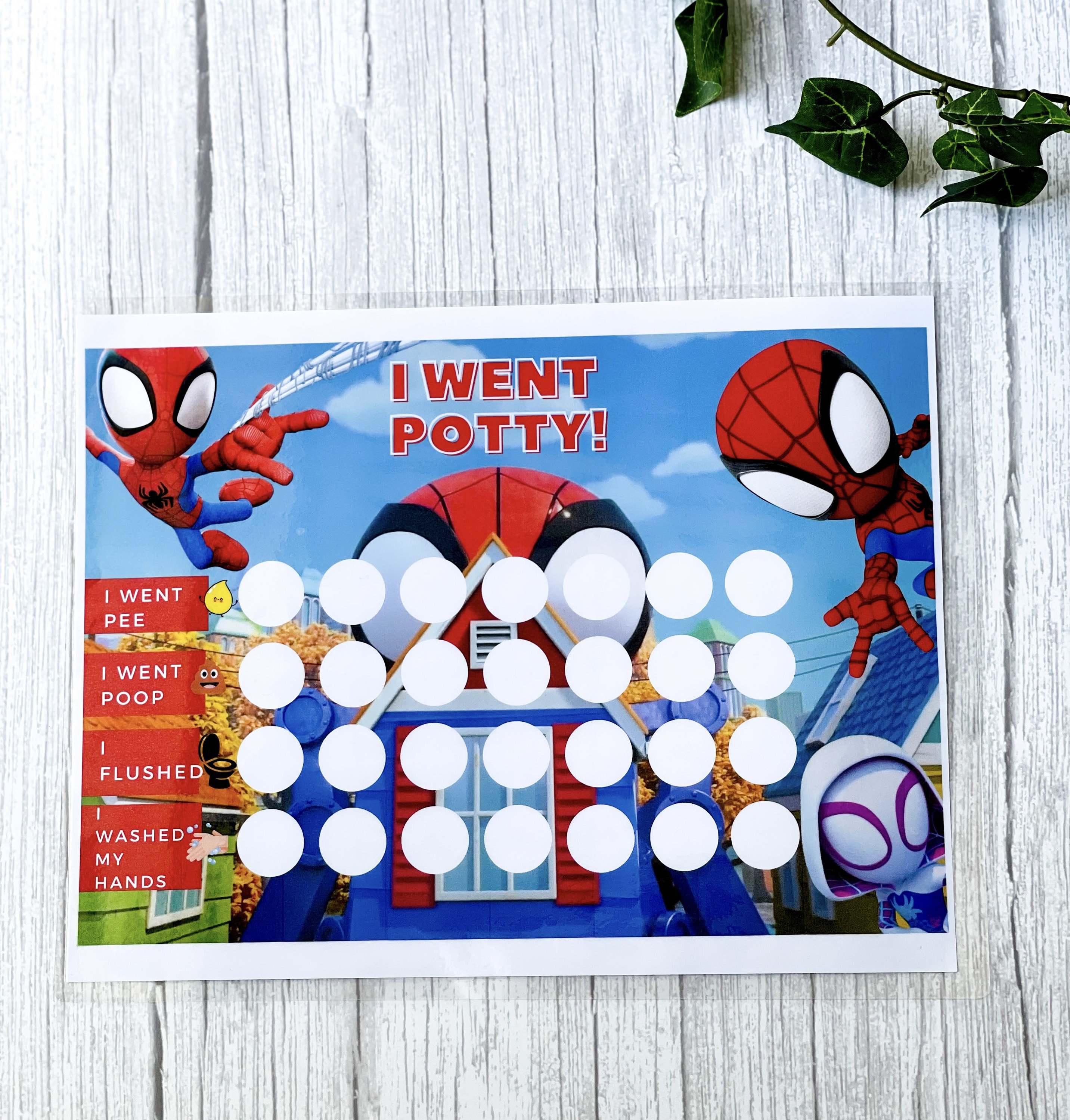 Spidey Potty Training Chart Potty Reward Chart Spidey and - Etsy UK