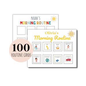 Morning Routine Chart for Kids, Bundle Morning Routine Chart, Childrens ...