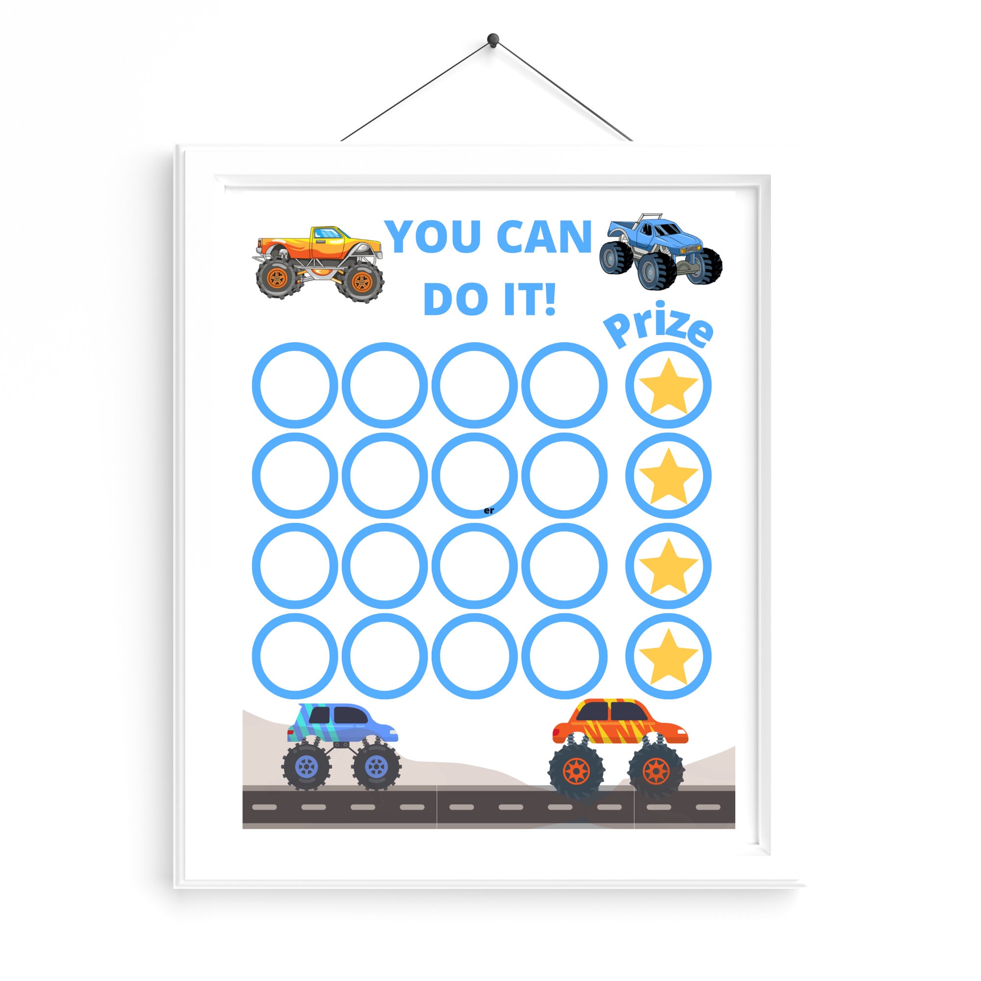 Printable Monster Truck Reward Chart | Monster Truck Potty Chart ...