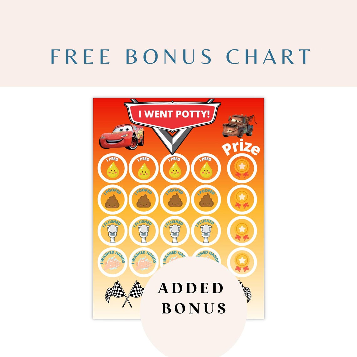 Cars Potty Training Chart Printable, Toilet Training Chart, Toileting ...
