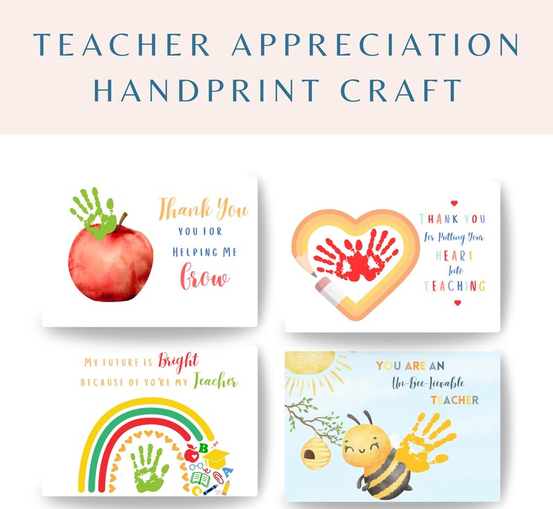 Teacher Appreciation Handprint Craft Bundle | Printable Gift for ...