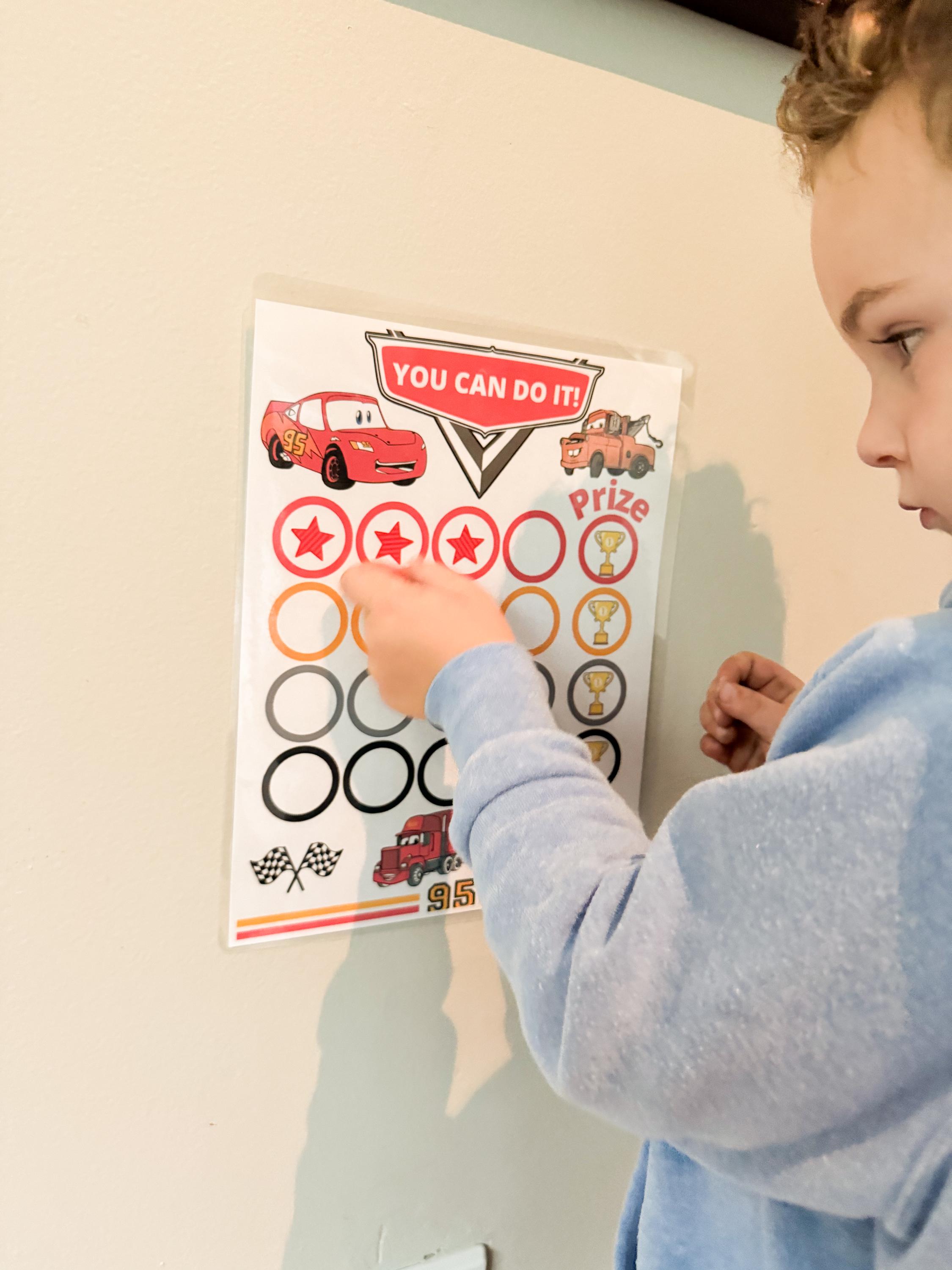 Cars Reward Chart Printable, Sticker Chart, Cars Reward Chart, Instant ...
