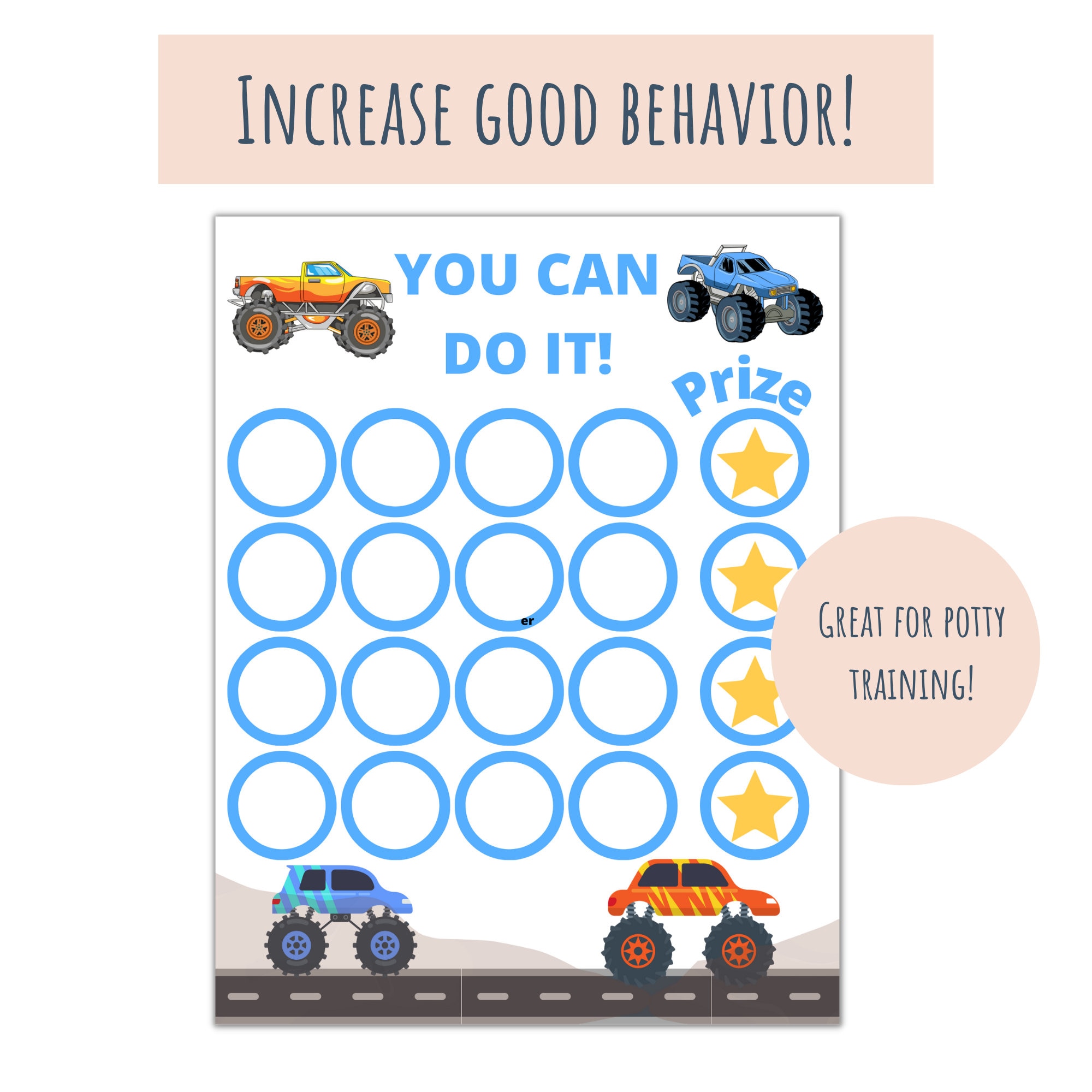 Printable Monster Truck Reward Chart | Monster Truck Potty Chart ...