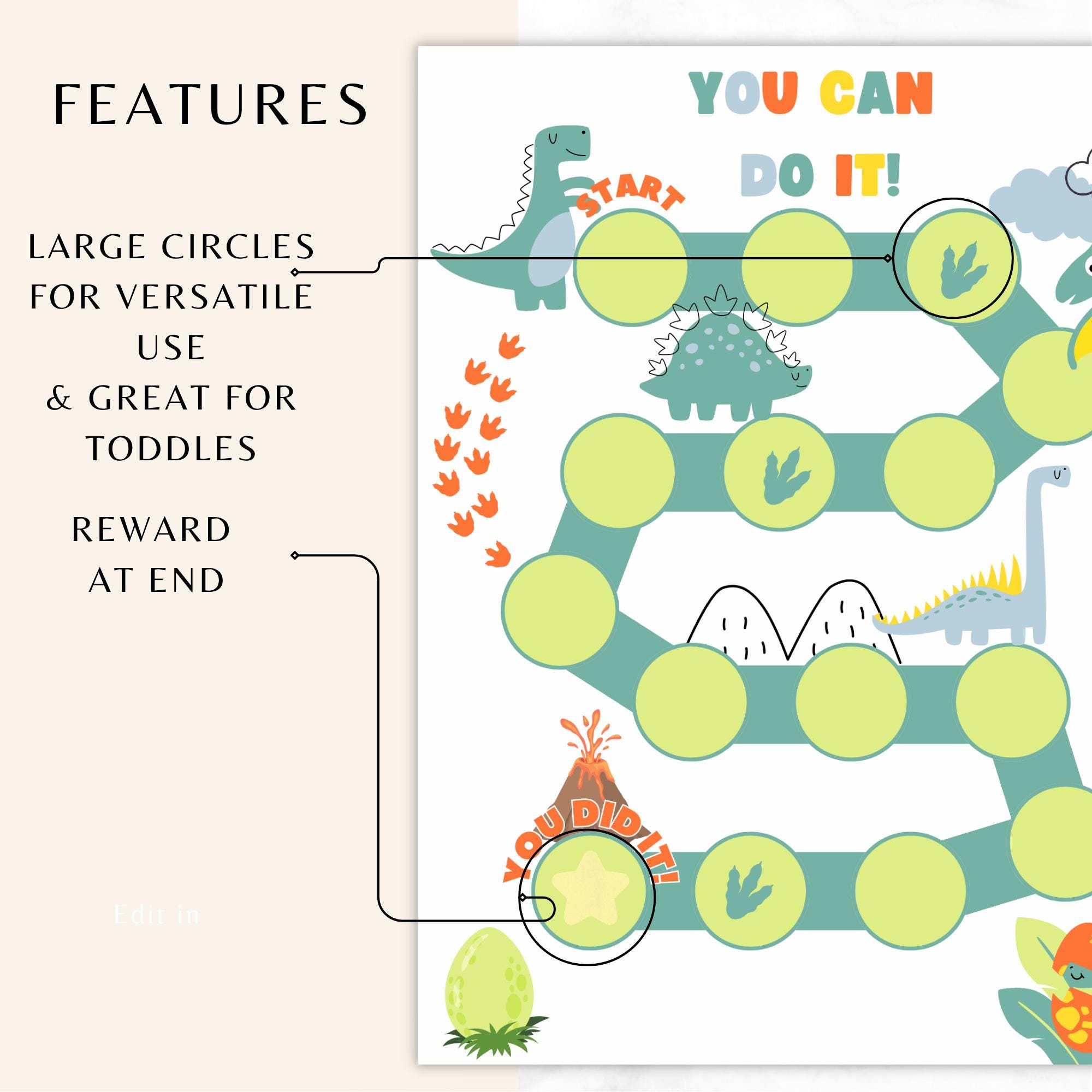 Printable Dinosaur Reward Chart | Dinosaur Kids Potty Training Chart ...