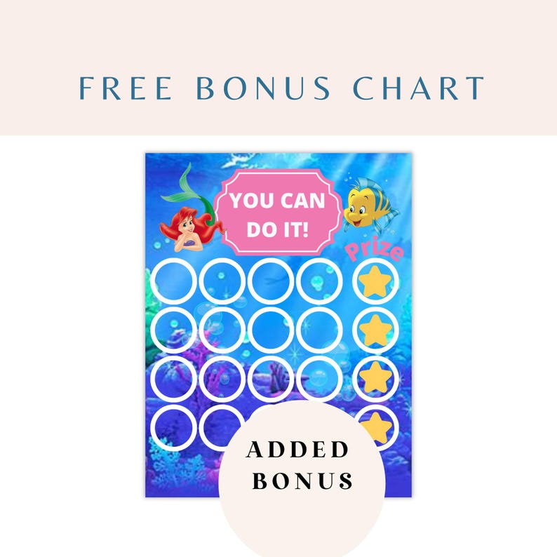 Printable Mermaid Reward Chart, Mermaid Kids Potty Training Chart ...