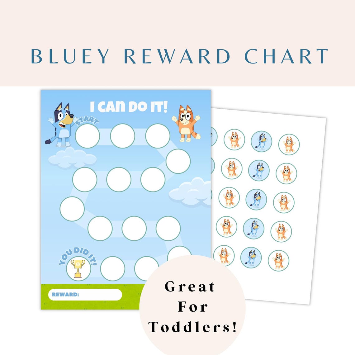 Bluey Reward Chart | Printable Bluey Sticker Chart | Daily Chore Chart ...
