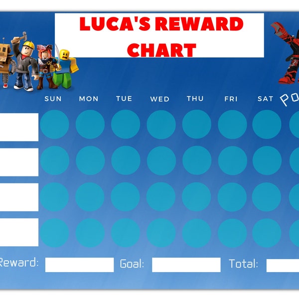 Roblox Behavior and Reward Chart - Etsy