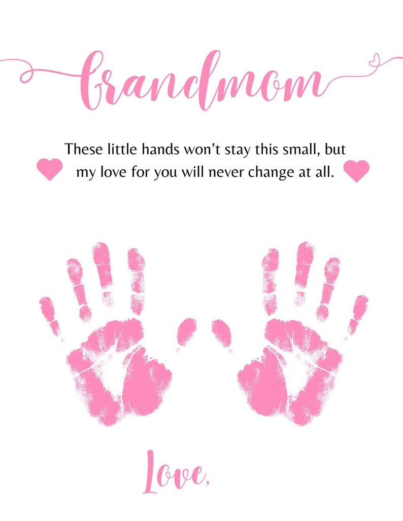 Grandmother Handprint Craft, Grandmom Mothers Day Handprint Craft, Gift ...