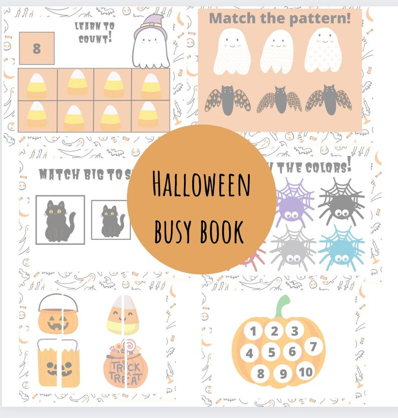 Halloween Busy Book Printable Toddler Learning Book Halloween ...