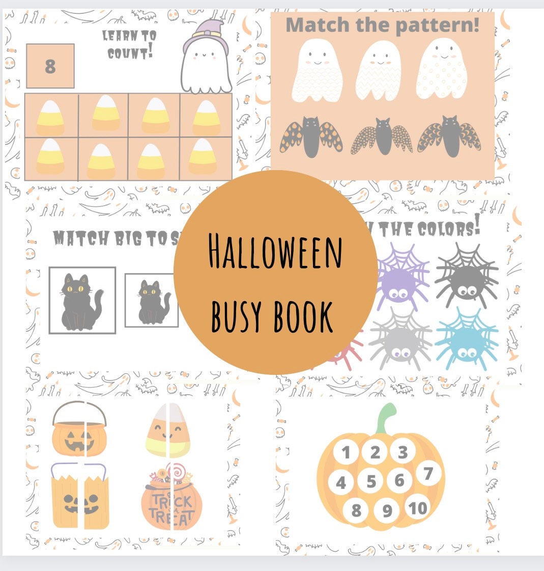 Halloween Busy Book Printable Toddler Learning Book Halloween ...