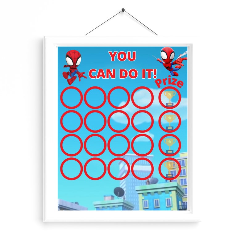 Spidey Reward Chart, Potty Reward Chart, Spidey and His Amazing Friends ...