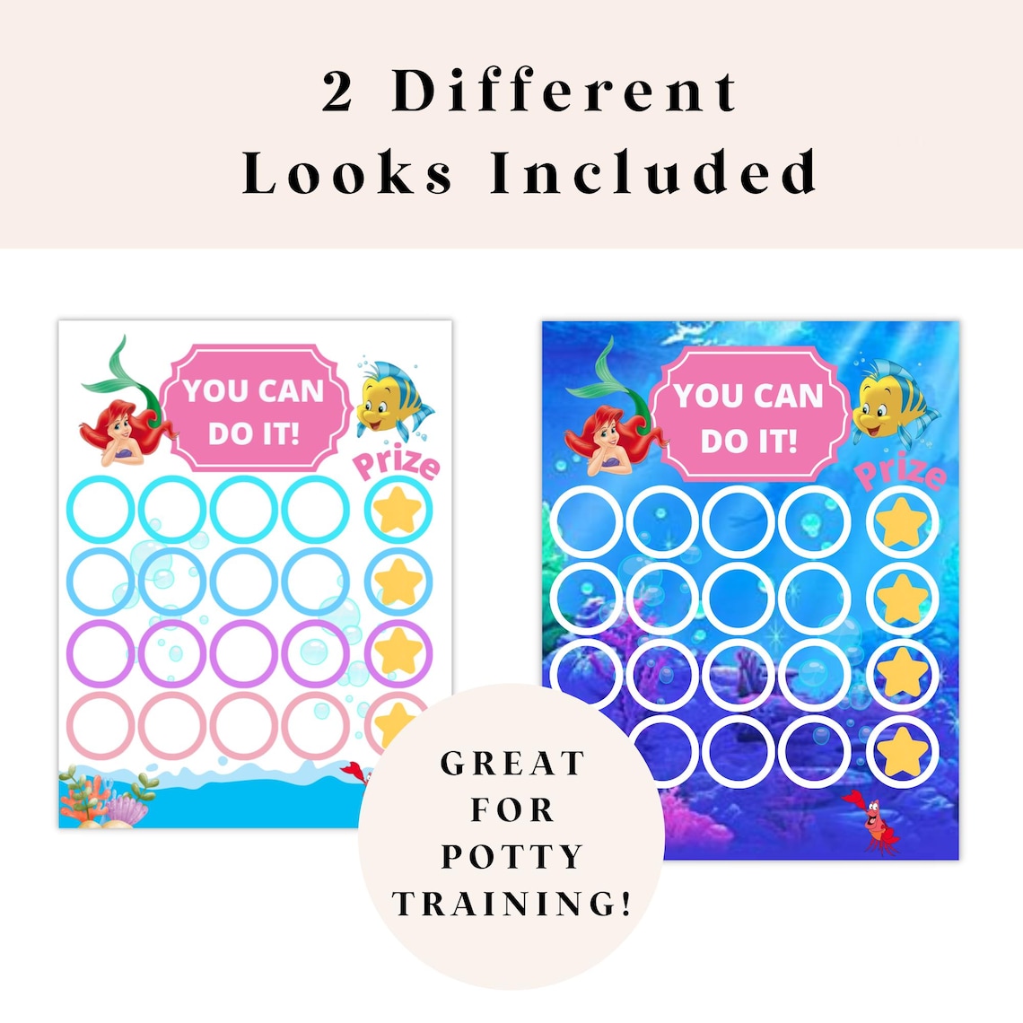Printable Mermaid Reward Chart, Mermaid Kids Potty Training Chart ...