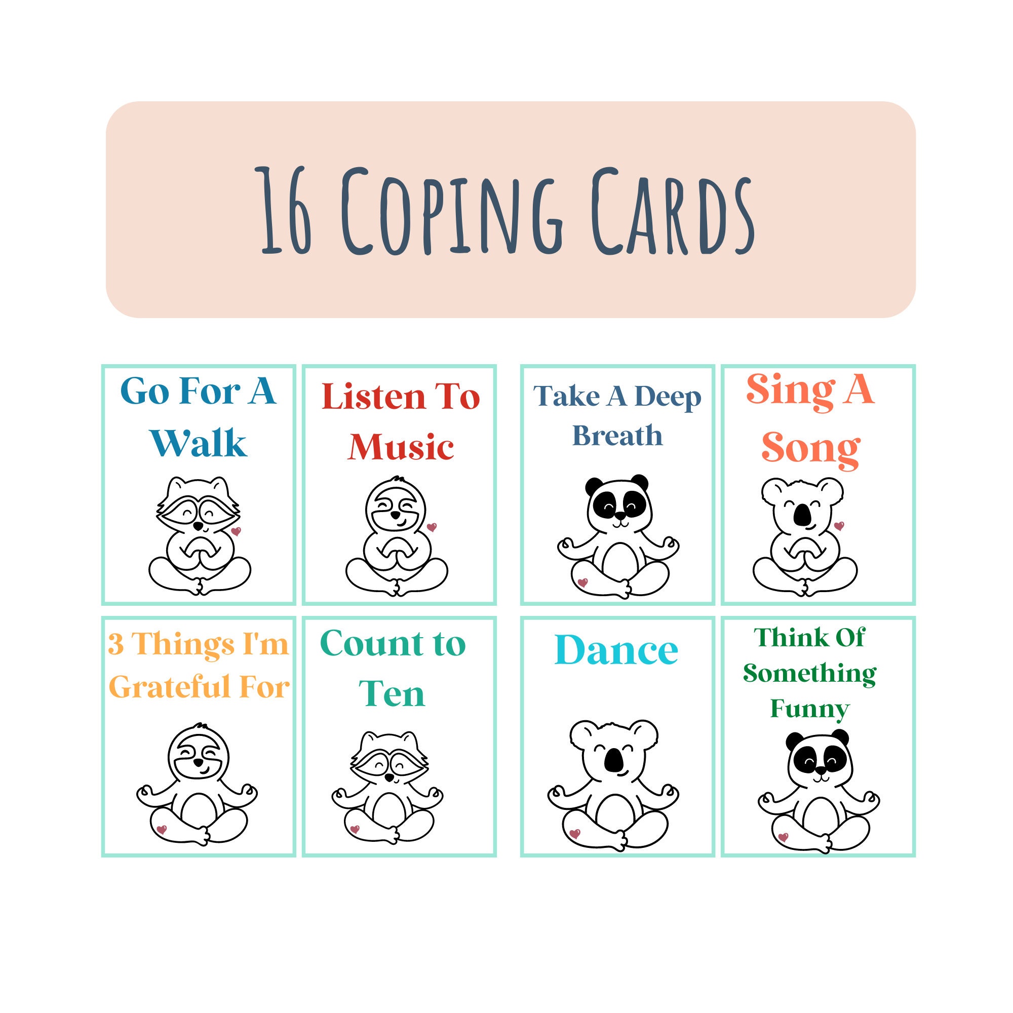 Kids Positive Affirmation Cards, Kids Mindfulness Bundle, Coping Cards ...