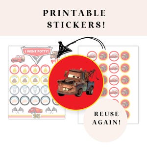Cars Potty Training Chart Printable, Toilet Training Chart, Toileting ...