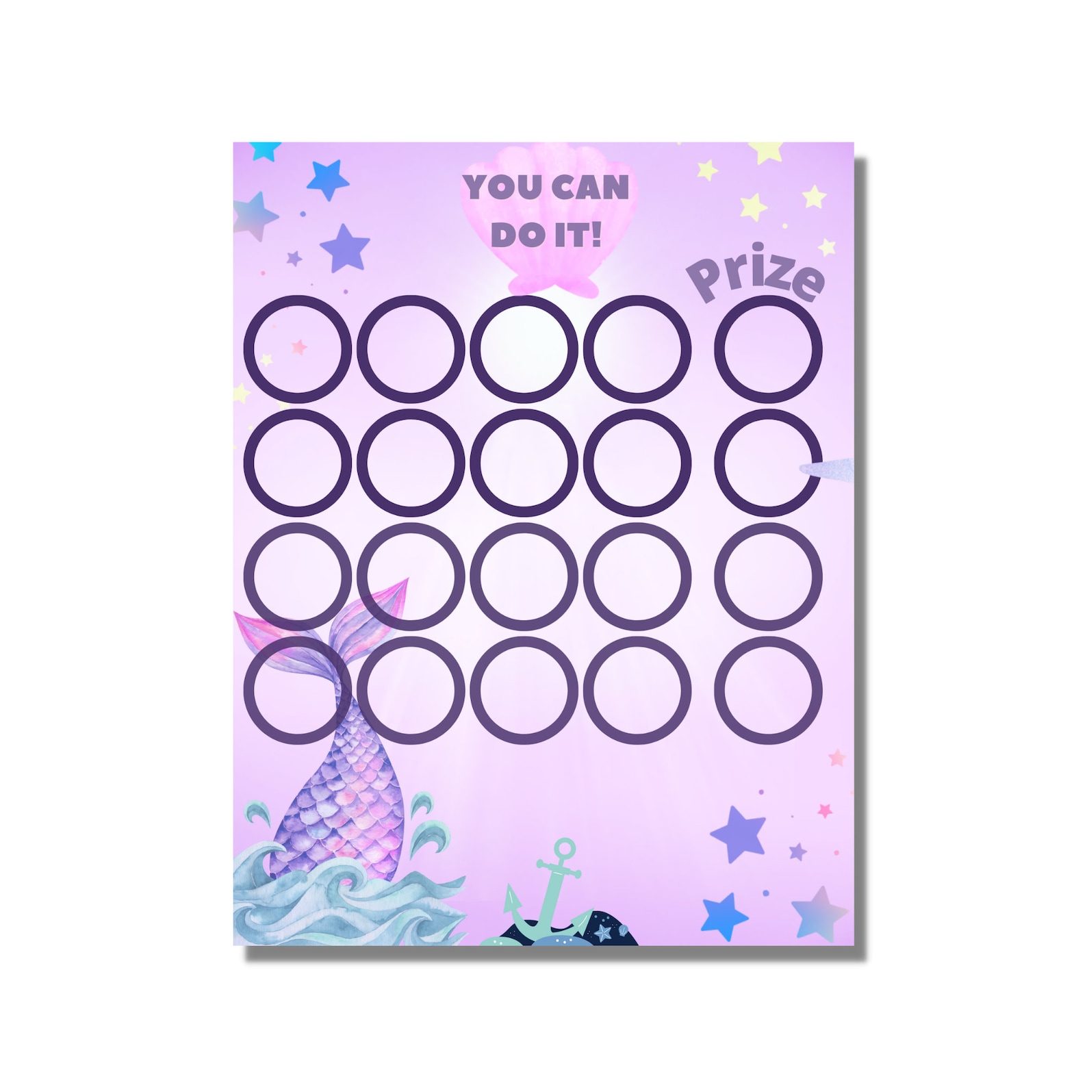 Printable Mermaid Reward Chart Mermaid Kids Potty Training - Etsy