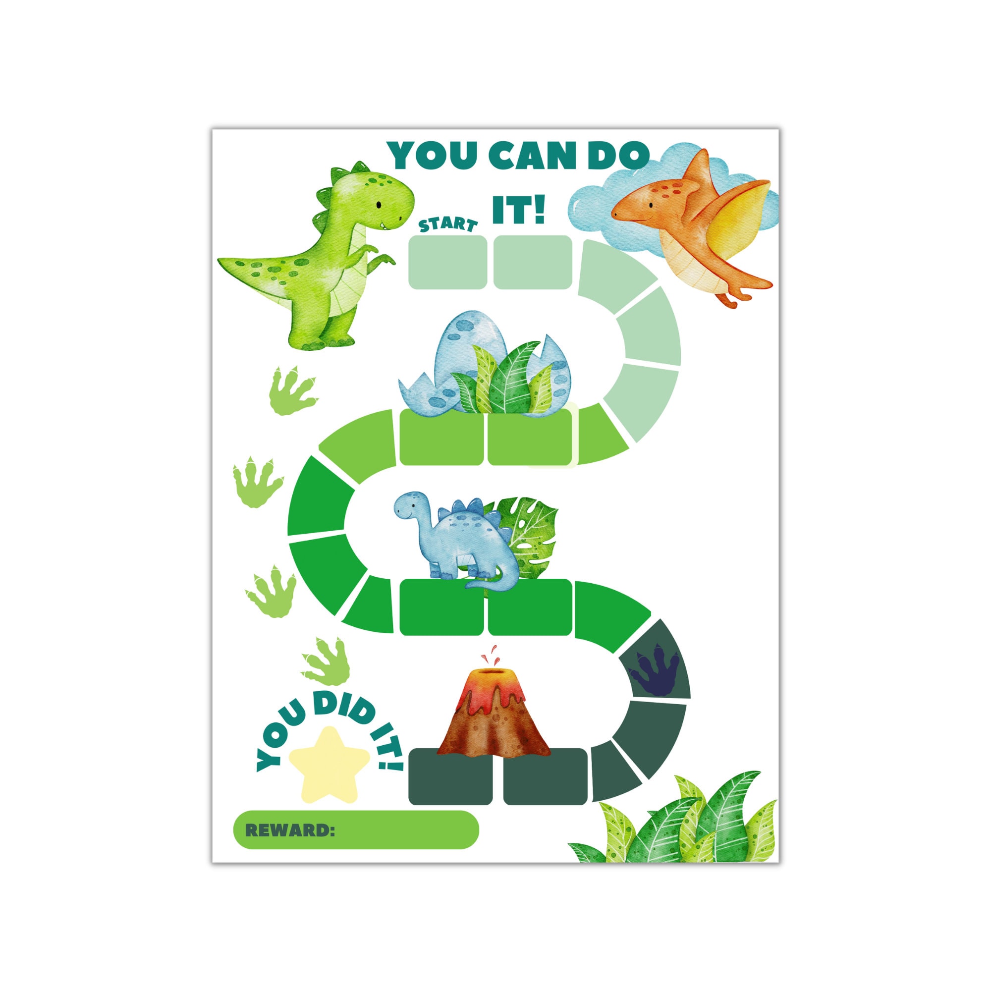 Printable Dinosaur Reward Chart | Dinosaur Kids Potty Training Chart ...