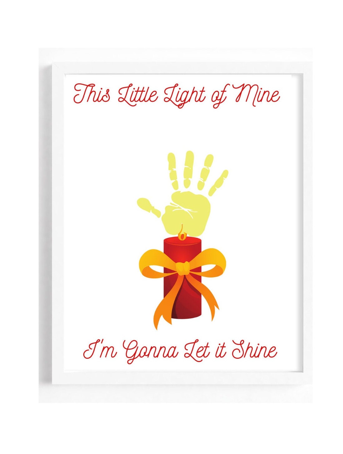 Kids Handprint Craft, This Little Light of Mine, Childrens Holiday ...