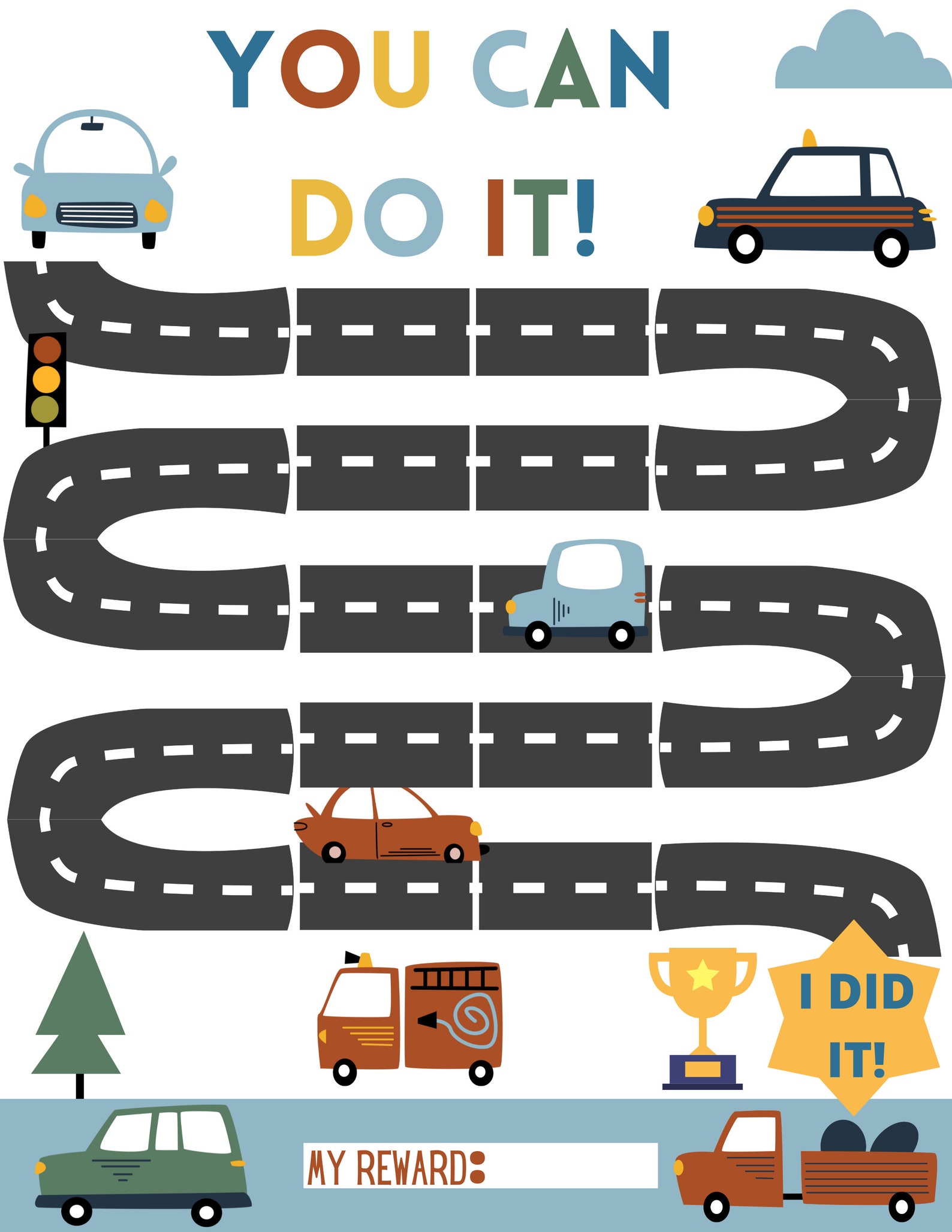 Printable Car Reward Chart, Cars Kids Reward Chart, Instant Download ...