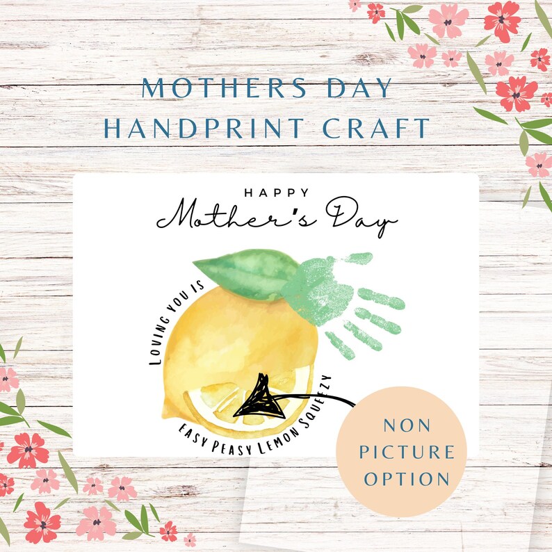 Mothers Day Handprint Craft, Happy Mothers Day, Poem, Lemon Handprint ...