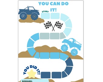 Printable Monster Trucks Reward Chart | Monster Trucks Sticker Chart ...