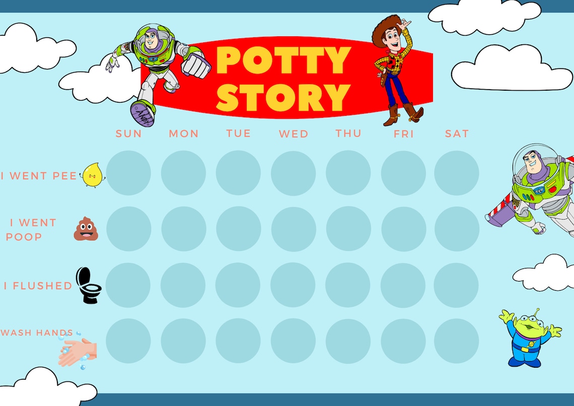 Toy Story Potty Training Chart Printable, Toilet Training Chart ...