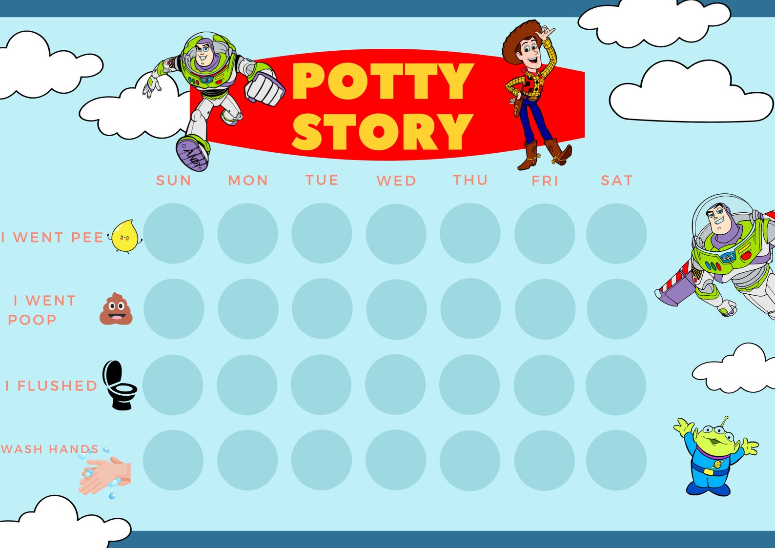 Toy Story Potty Training Chart Printable, Toilet Training Chart ...