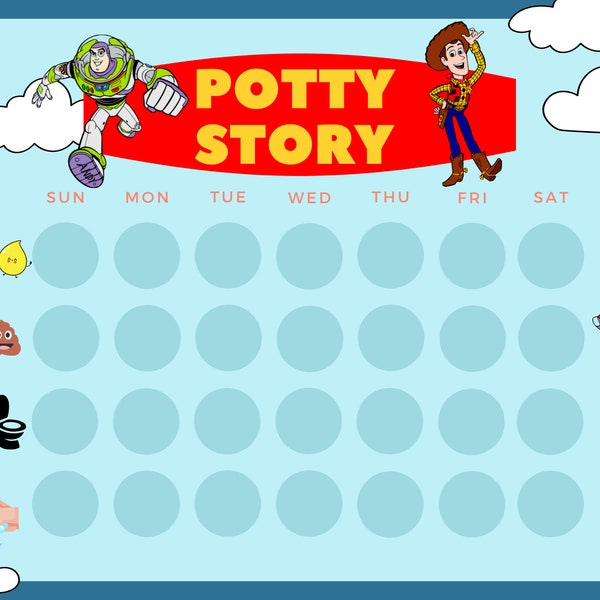 Toy Story Potty Sticker Chart - Etsy