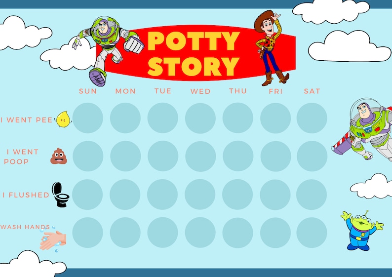 Toy Story Potty Training Chart Printable, Toilet Training Chart ...
