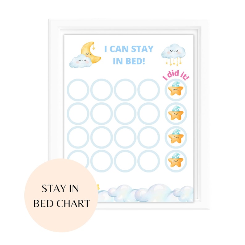 Stay in Bed Reward Chart | Printable Sticker Chart | Bedtime Chart ...