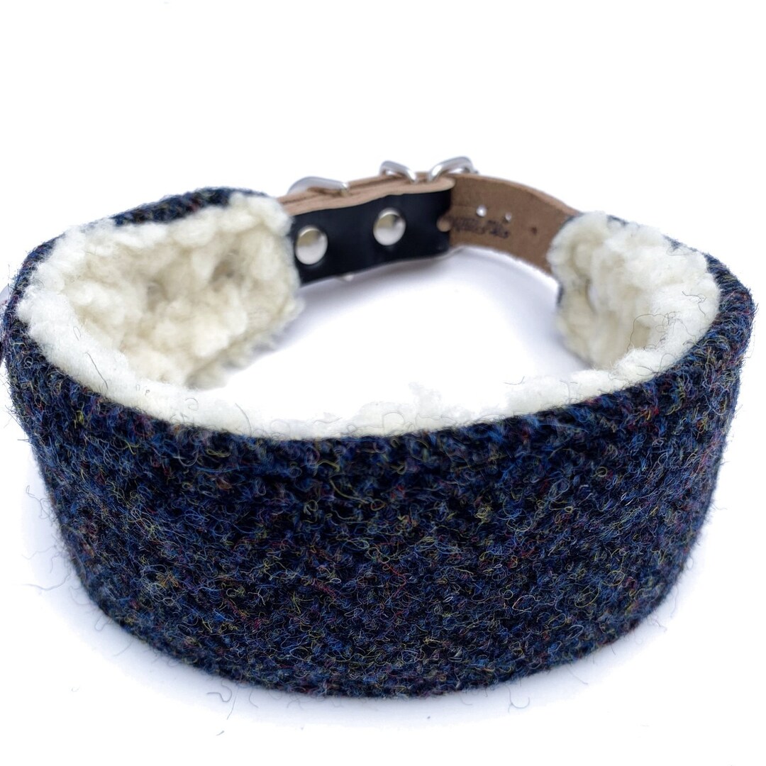 Navy Herringbone Hound Collar in Harris Tweed. Lovely Soft Collar for ...