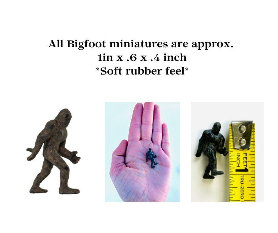 Miniature Bigfoot Figurine Set: Soft Rubber Toy Figures - Etsy
