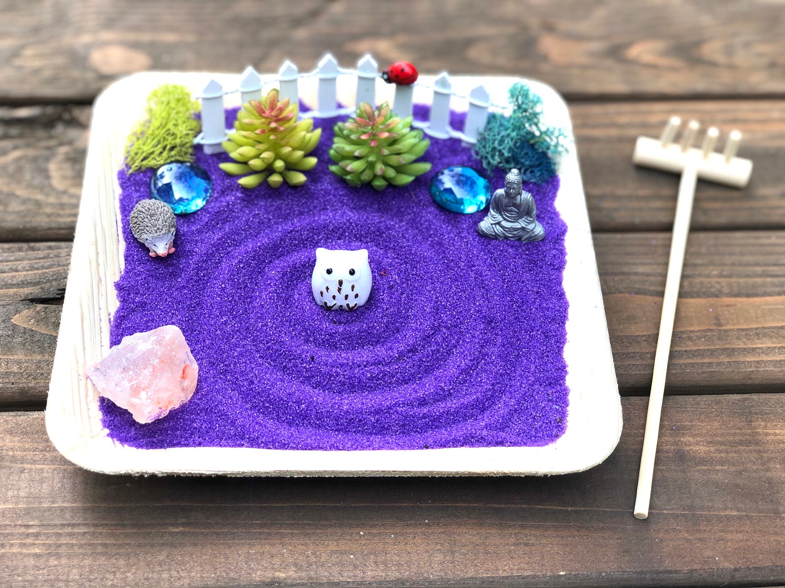 Zen Garden Kit: Purple Desk Decor, Fun Zen Garden, DIY Craft Kit ...