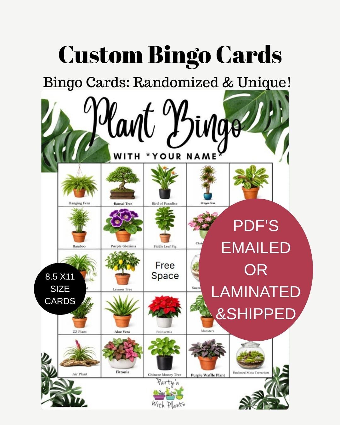Plant Bingo Supplies: Custom House Plant Bingo Cards Digital Pdfs or ...