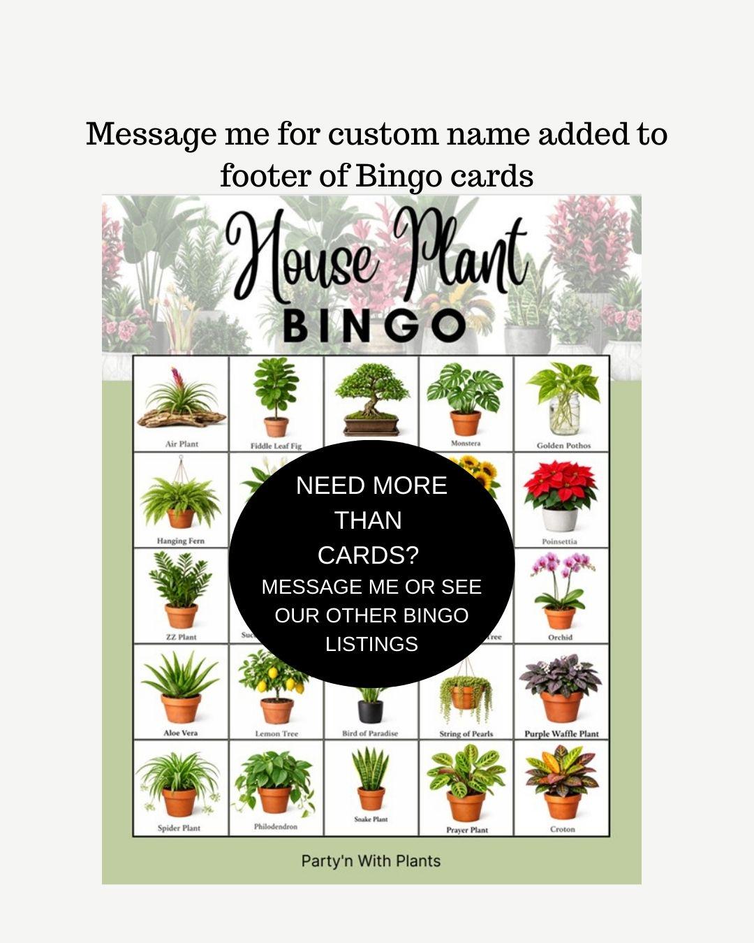 Plant Bingo Event Supplies, 50 House Plant Bingo Cards, Plant Bingo - Etsy