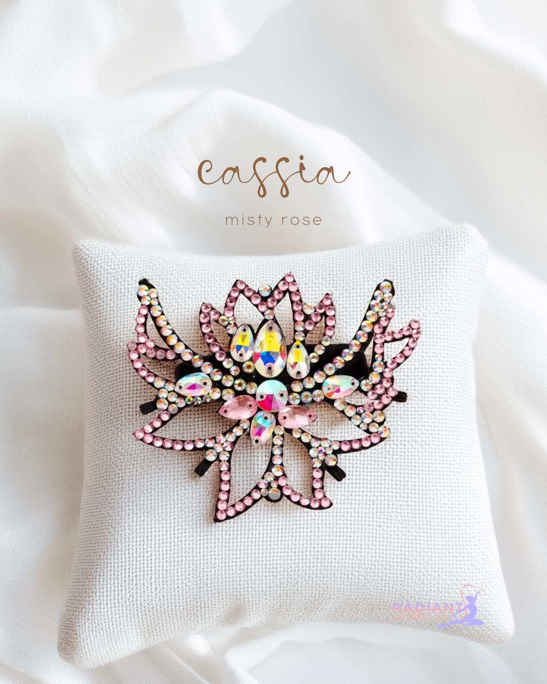 Cassia (misty Rose) - Rhinestone Hair Crown Tiara Accessories Hair Bun ...