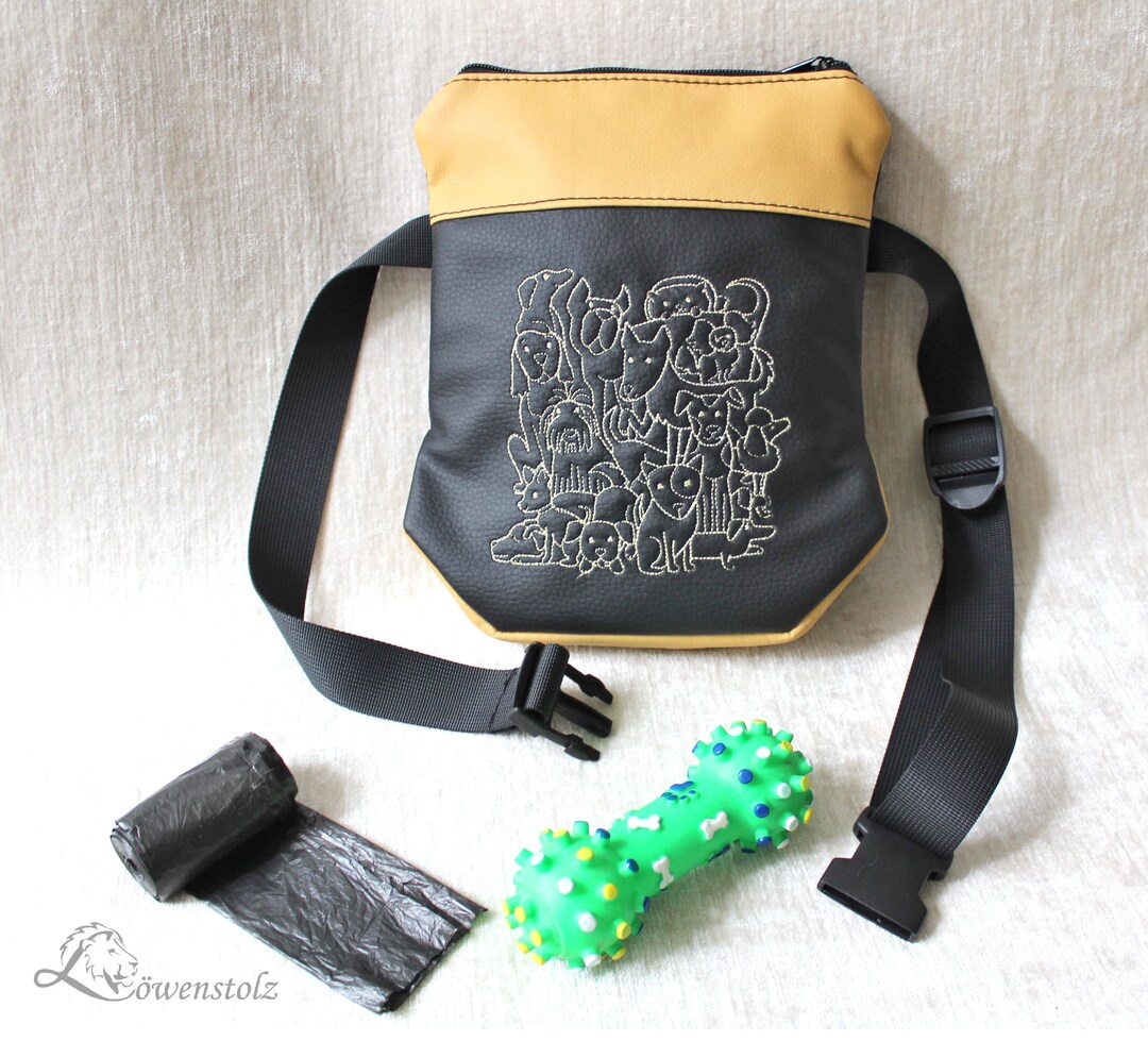 Dog Gassi Bag, Belly Bag, Hip Bag, Embroidery, Faux Leather - Etsy