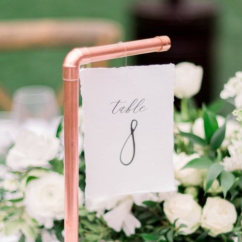 Modern Minimalist Handmade Paper Table Numbers Typography - Etsy