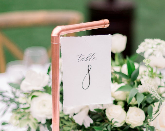 Handmade Paper Calligraphy Table Numbers (single-sided) - Etsy