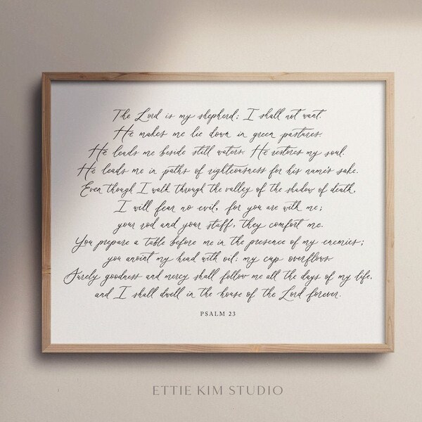 Psalm 23 Calligraphy - Etsy