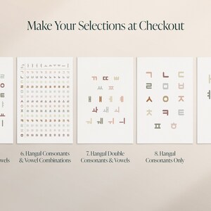 Set of Three Korean English Alphabet Posters With Animals, Hangul ...