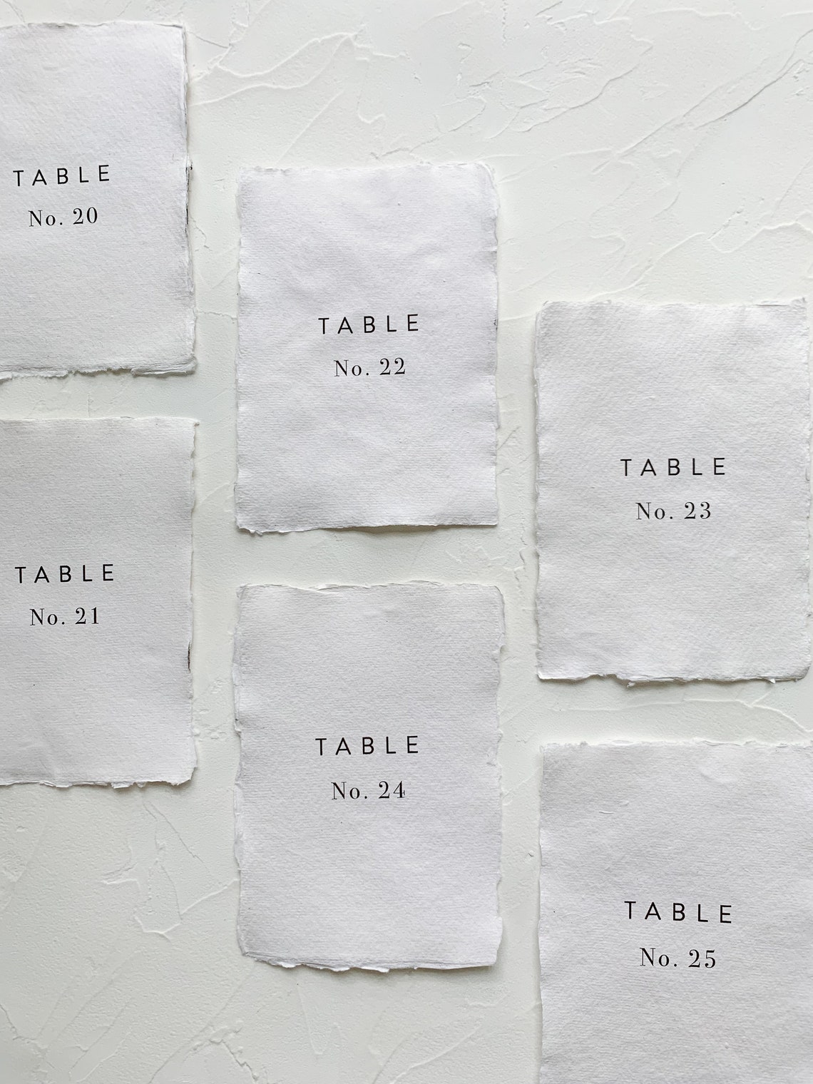 Modern Minimalist Handmade Paper Table Numbers Typography - Etsy