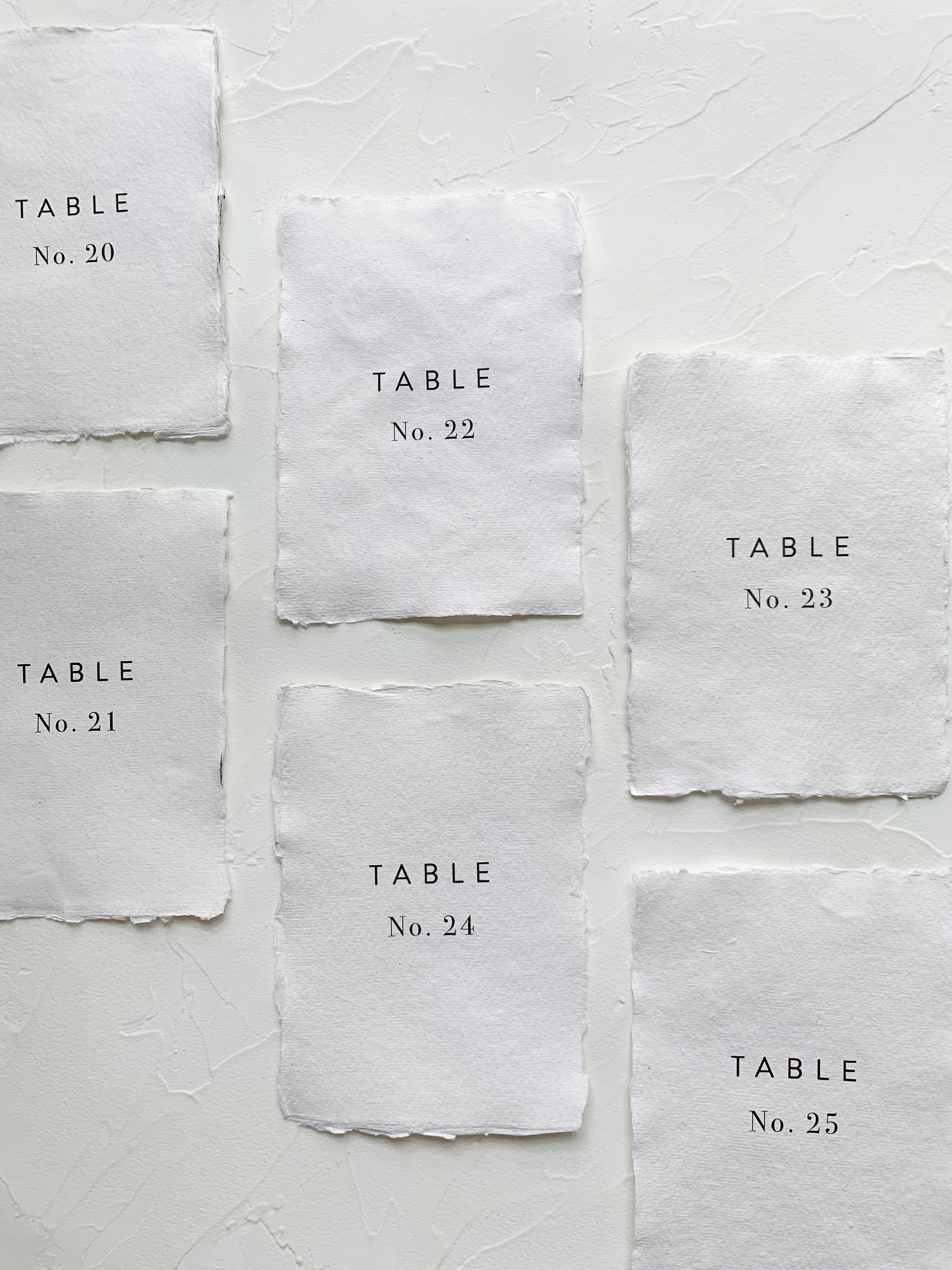 Modern Minimalist Handmade Paper Table Numbers Typography - Etsy