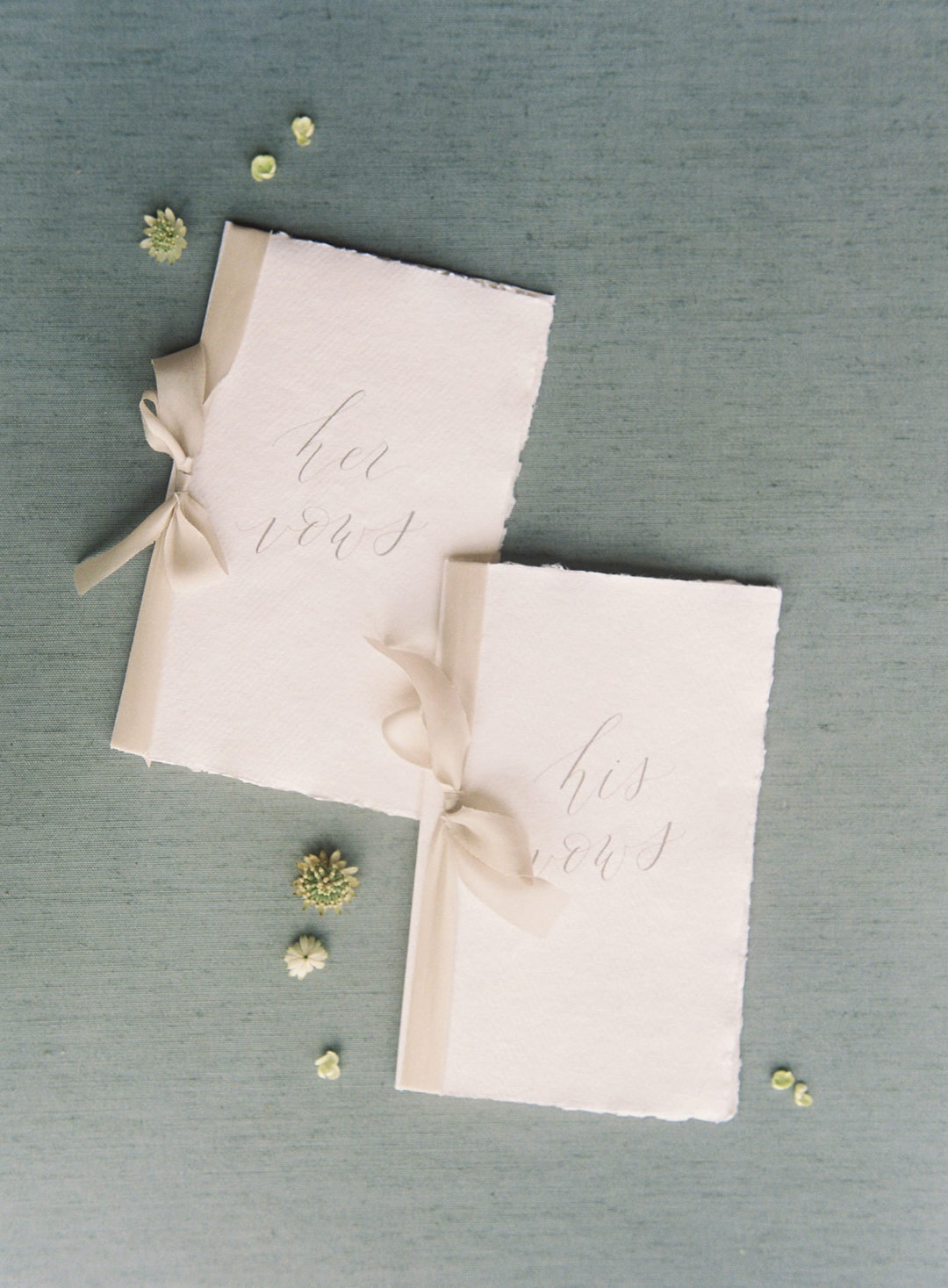 Handmade Paper Vow Books set of 2 With Silk Ribbon - Etsy