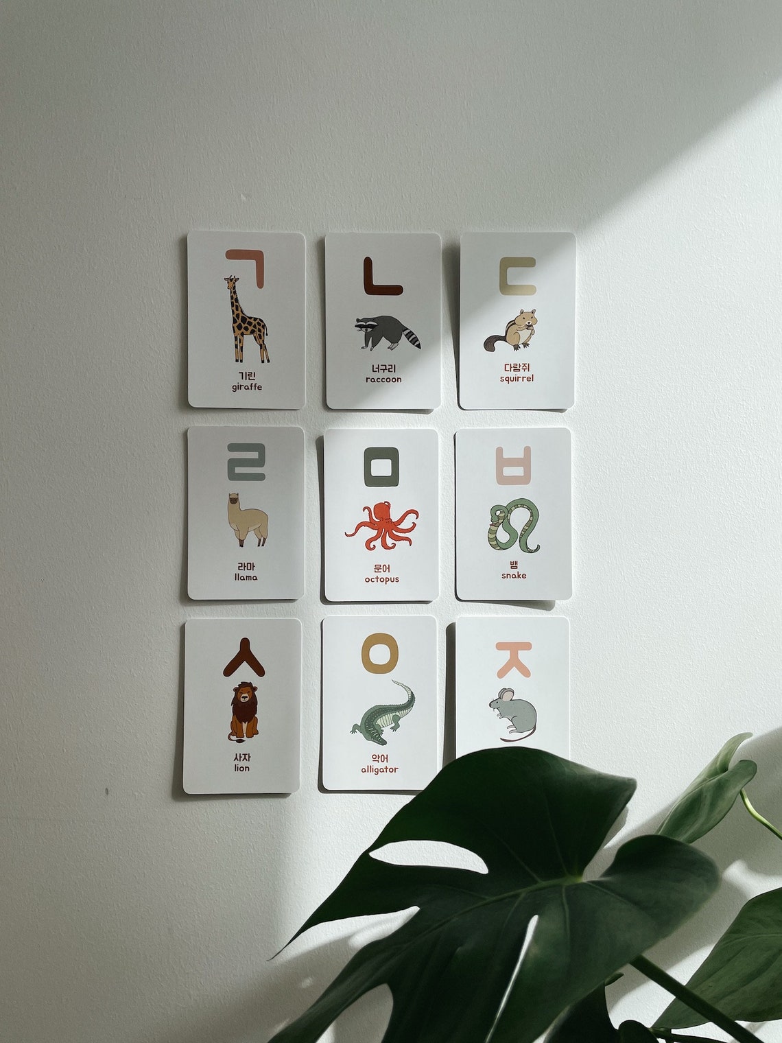 Korean Alphabet Flash Cards for Kids Counting Cards With - Etsy Canada