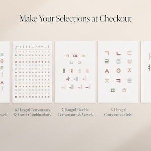 Set of Three - Korean English Alphabet Posters With Animals, Hangul ...