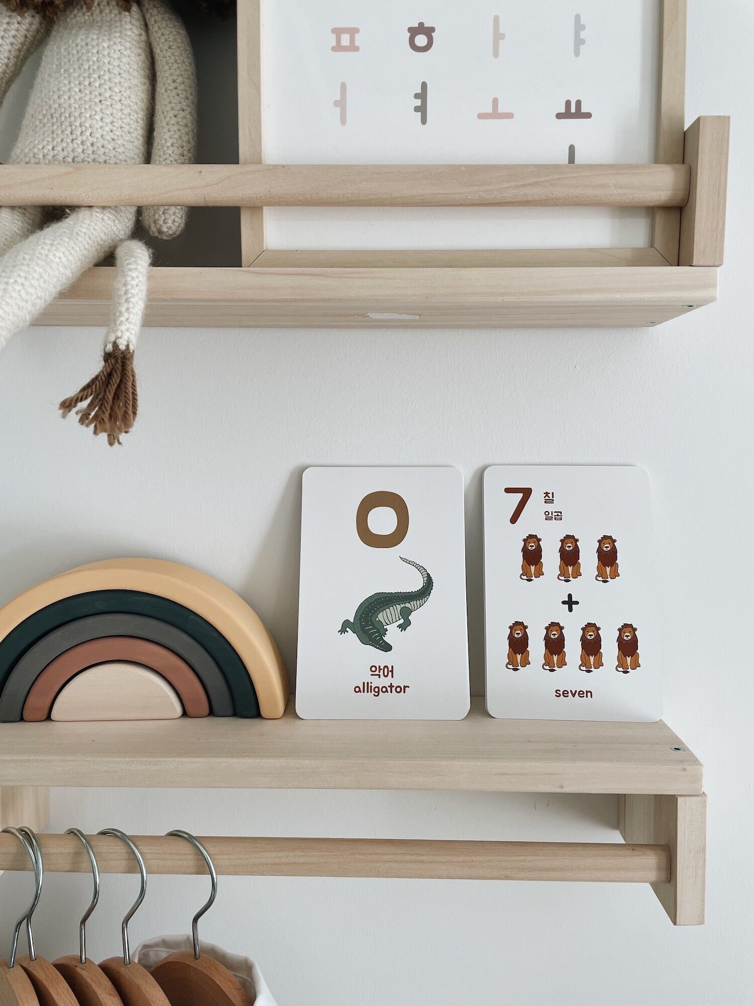 Korean Alphabet Flash Cards for Kids, Counting Cards With Animals ...