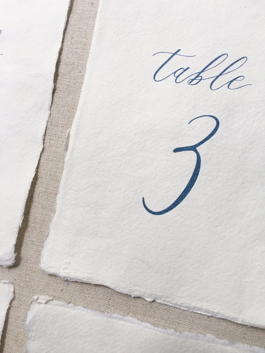 Handmade Paper Calligraphy Table Numbers (single-sided) - Etsy