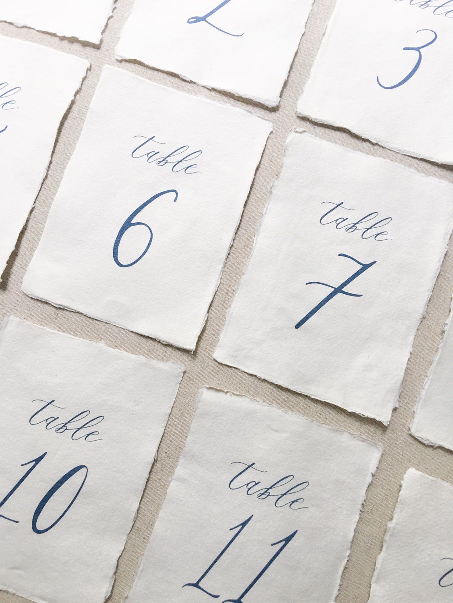 Handmade Paper Calligraphy Table Numbers (single-sided) - Etsy
