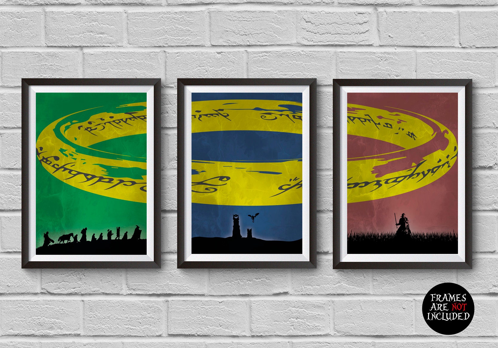 The Lord of the Rings Trilogy Poster Set 3 Minimalist Movie - Etsy