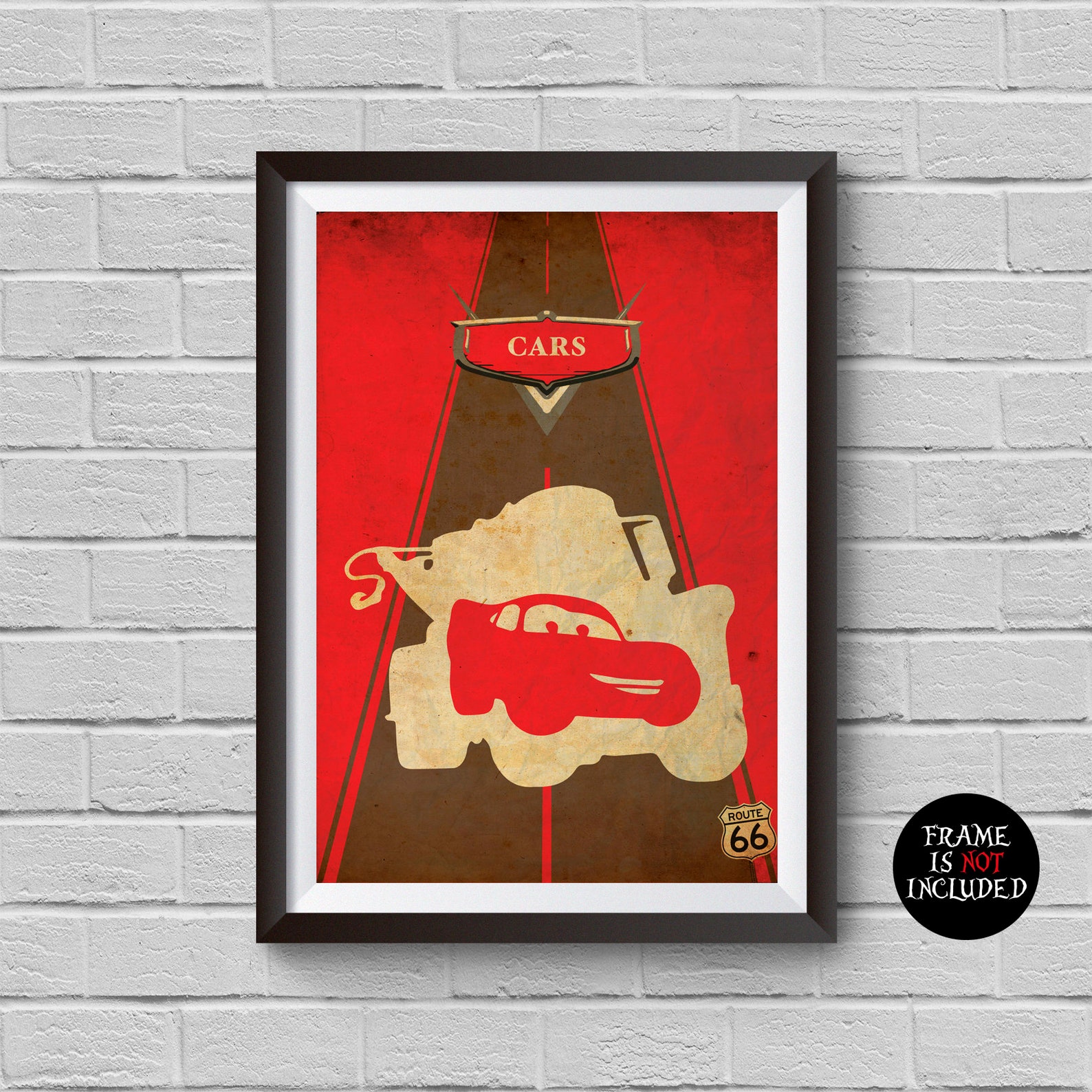 Cars Minimalist Poster Disney and Pixar Animation Alternative Print ...